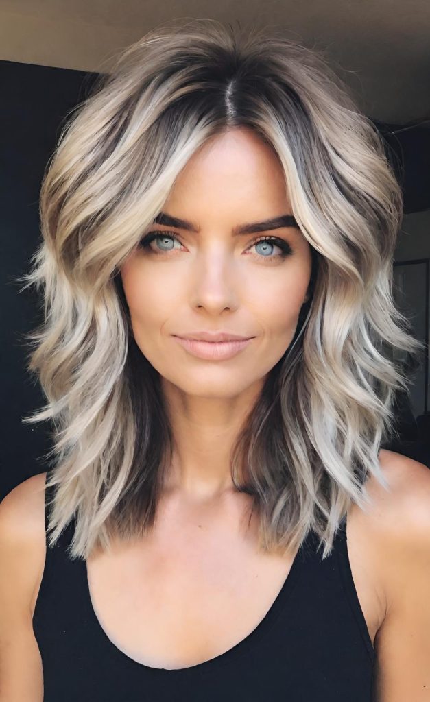 Trendy Airy Textured Lob ️ | Soft Waves with Side-Swept Bangs – EĞİTİM ...